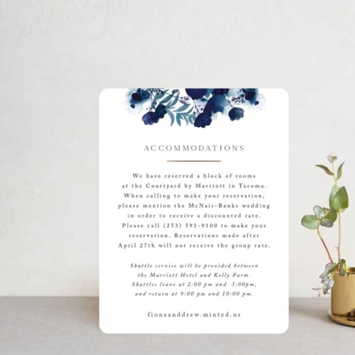 13 Tasteful Wedding Accommodation Cards for Stylish Lodging Details ...