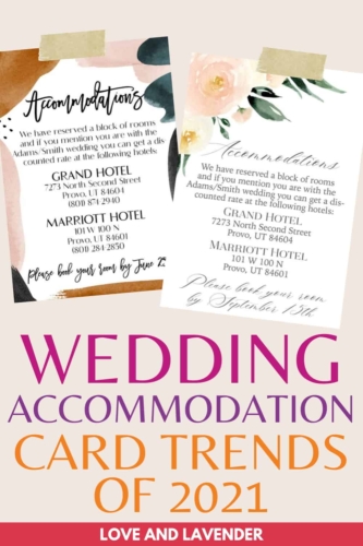 13 Tasteful Wedding Accommodation Cards for Stylish Lodging Details ...